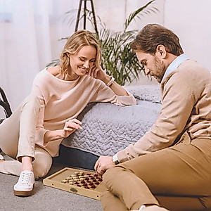 Kiditos 22.4" Fast Sling Puck Wooden Tabletop Hockey Game - 3 Levels, 2-4 Players, Slingshot Game for Family Game Night