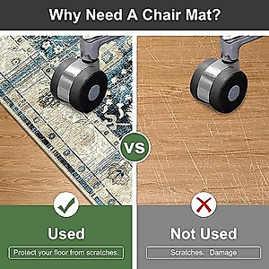 Anidaroel Home Office Chair Mat for Hardwood Floor, 48"x60" Office Chair Rug Protector for Rolling Chair, Computer Gaming Chair Mat, Low Pile Carpet Floor Chair Mat