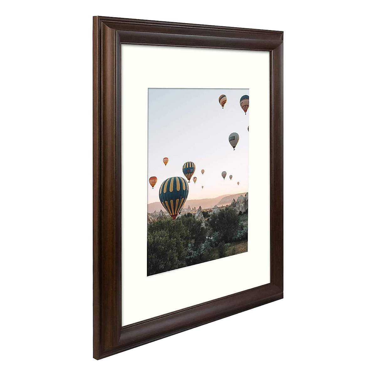 Golden State Art, 16x20 Brown Border Photo Frame, with Ivory Mat for 11x14 Picture & Real Glass
