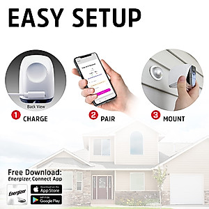 Energizer Connect Wireless Rechargeable Battery-Powered Smart WiFi Security Camera, 1080p Video, Indoor/Outdoor Weatherproof, PIR Motion Detection, 2-Way Audio, Night Vision, Cloud Storage/SD Slot