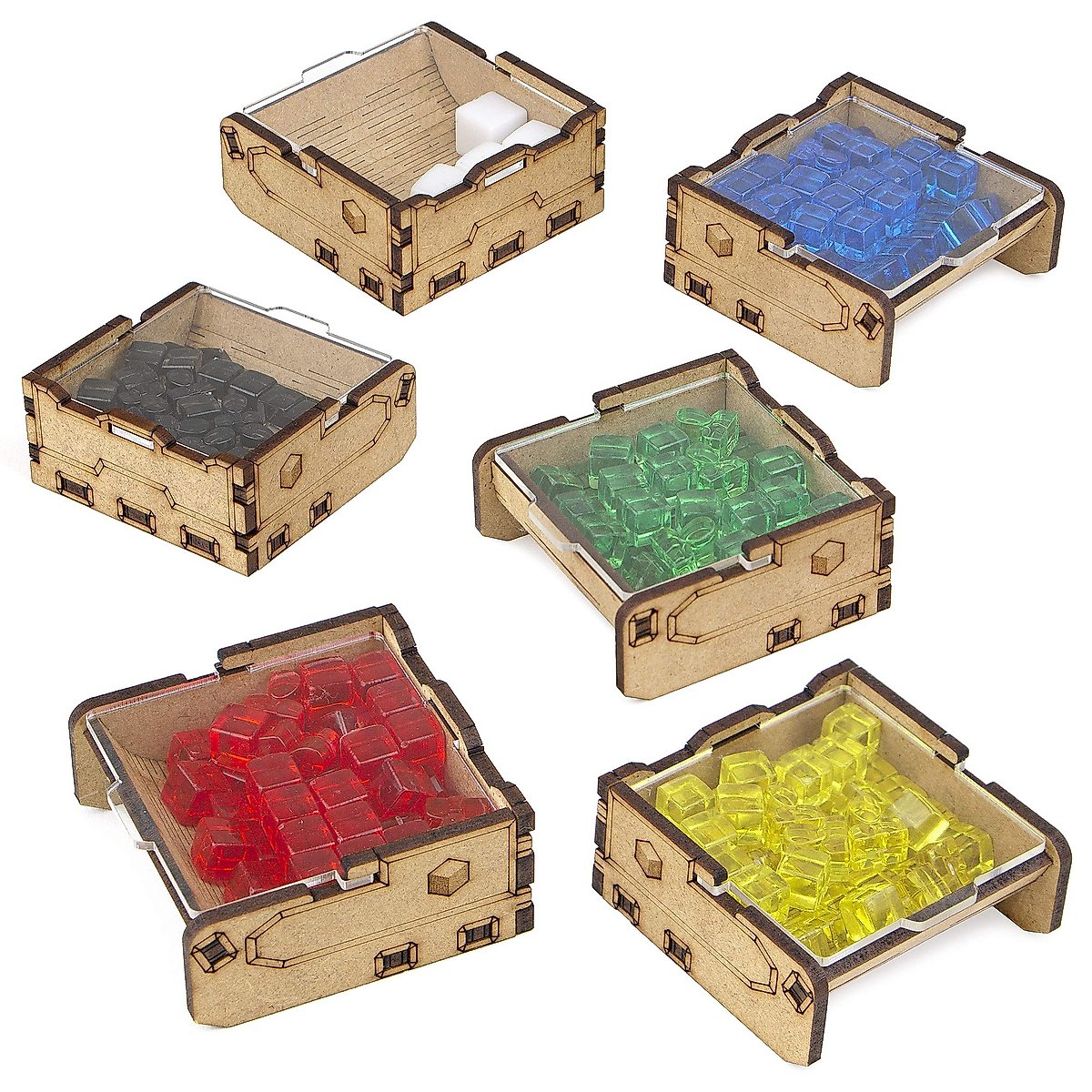TowerRex Board Game Organizer for Terraforming Mars board game box, Terraforming Mars boardgame expansions, Turmoil, Colonies expansion, Prelude expansion, Hellas and Elysium expansion, Venus Next
