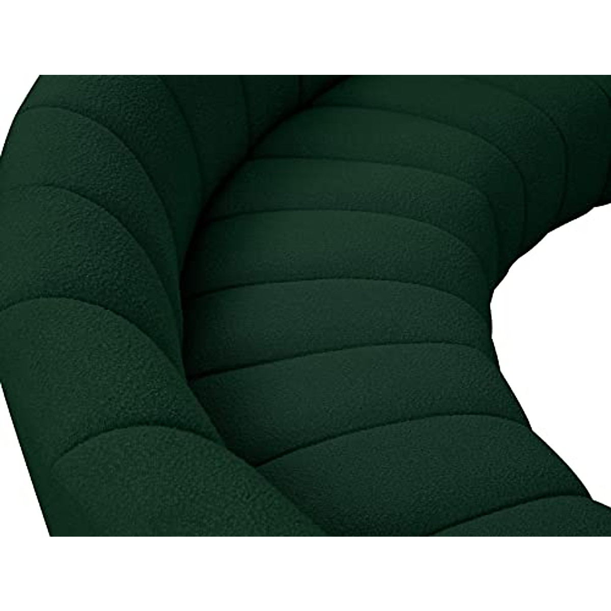 Meridian Furniture 643Green-2PC Infinity Collection Modern | Contemporary Upholstered 2pc Modular Sectional with Luxurious Deep Channel Tufting, Green, 83" W x 41" D x 32.5" H
