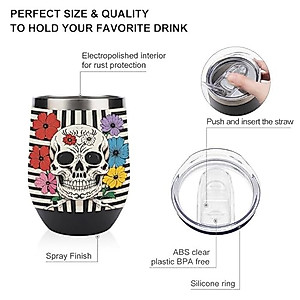 OPTKSNCU 304 Stainless Steel Insulated Cup with Lid, Black And White Stripes Print Durable, And Easy to Clean – Ideal for Home, Office, And Gift Giving