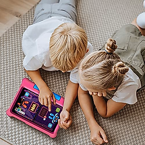 G-TiDE Kids Tablet, 8 inch Tablet for Kids, 5100mAh Big Battery, 2GB+32GB Learning Tablets, 5MP Dual Camera, Fun Kids App - KLAP, Parental Controls, Screen Protector, Toddler Tablets Case, Pink