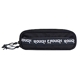 Rough Enough Black Pencil Case Long Pencil Pouch Art Supply Storage Organizer Kids Boys Girls Adults School Stationary