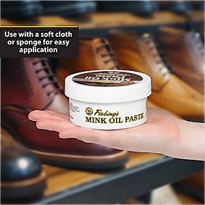 Fiebing's Mink Oil Paste, 6 Oz. - Softens, Preserves and Waterproofs Smooth Leather and Vinyl,One Size