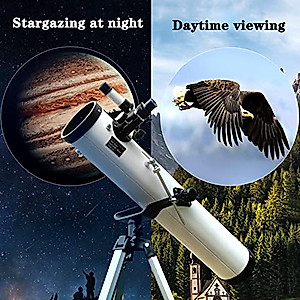 WUEURU Reflector Telescope, 76mm Aperture 700mm AZ Mount Portable Astronomy Refractor Telescope, (35X-525X) Multi-Coated High Transmission Telescope & Adjustable Tripod, Smartphone Adapter