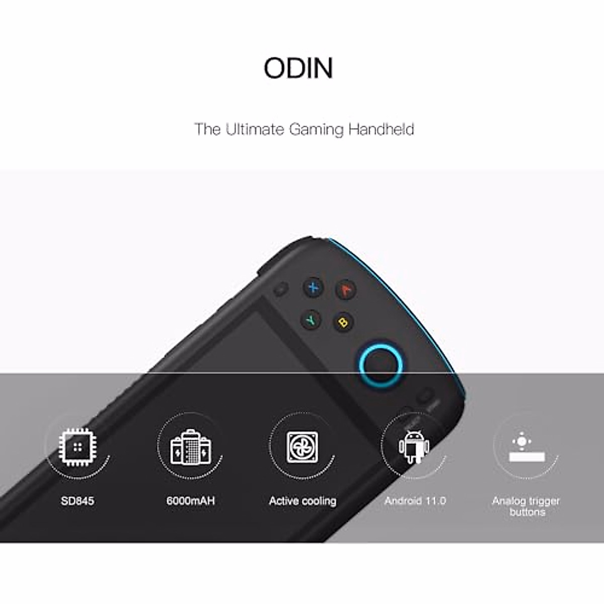AYN Odin Pro Retro Game Handheld - SD845 Android Console With Multiple Emulators - FHD 1080P LCD, Fast Charging - 6600mAh Battery - 128GB, Black