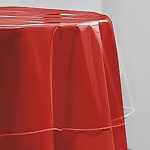 Clear Table Protector Transparent Tablecloth Rectangle Clear Vinyl Cover Plastic Kitchen Waterproof Protector 54 x 54 Inch,Round