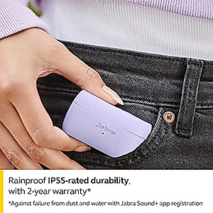 Jabra Elite 3 in Ear Wireless Bluetooth Earbuds – Noise Isolating True Wireless Buds with 4 Built-in Microphones for Clear Calls, Rich Bass, Customizable Sound, and Mono Mode - Lilac