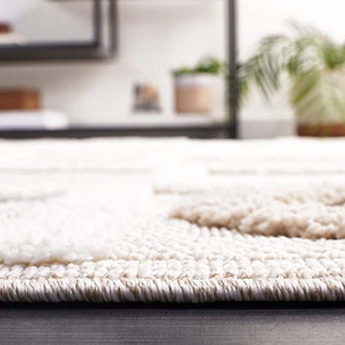 Safavieh Trends Collection 9' x 12' Beige/Ivory TRD108B Modern Contemporary Textured Area Rug