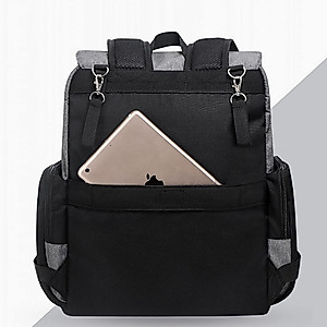 Land diaper bag multi-function waterproof travel backpack nappy bags insulated compartment pockets wipes pocket (navy blue)