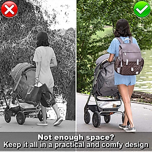 Baby Diaper Bag Backpack with Waterproof Changing Pad Ideal for Mom and Dad,Large Multifunctional Nappy Changing and Travel Bag For Boys and Girls with Stroller Connector and Laptop/Tablet Pockets