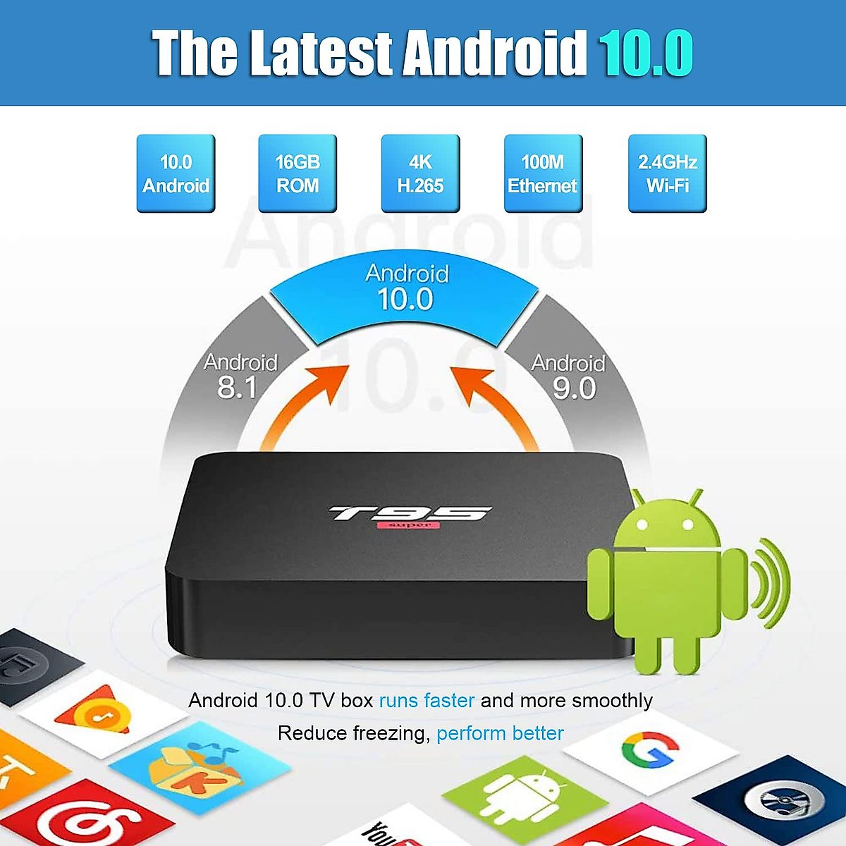 BL Android TV Box T95 Super Android 10.0 TV Box with Air Mouse Remote ControlVoice Remote