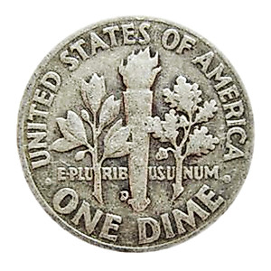 Roll of 50-90% Silver Roosevelt Dimes Circulated Fine