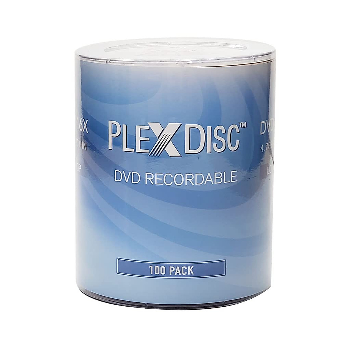 PlexDisc DVD-R 4.7GB 16x Branded Logo Recordable Media Disc - 100 Disc (No Container) FFP, Writable Blank DVDs for Movies, Music, Data Files - Blank DVD Discs 100 Pack