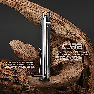 CJRB Folding Pocket Knife Ria(J1917), Small Tactical Knife with 0.1” 12C27 Blade and Micarta Handle for EDC Outdoor, Camping, Survival, Hunting, Fishing,Blue