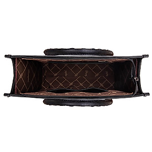 Wrangler Leopard Print Tote Bag for Women Western Top Handle Woven Hobo Purse Large Handbags WG83G-8317BK