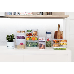Decor Tellfresh food storage containers & measuring scoop, this stackable four storage container features a graduation scale, stackable plastic food containers