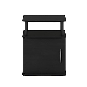 Furinno Jaya End Table, One, Black Wood & Simplistic Set of 2 End Table, Espresso/Black