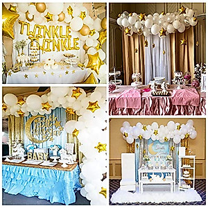 BONROPIN Balloon Garland & Arch Kit | 139 pcs 16 ft Star balloons & confetti balloons & white balloons| Party Supplies Decorations for Wedding Birthday Baby Shower Graduation Anniversary Organic Party