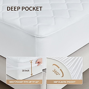 Bwarm Premium Quilted Heated Mattress Pad Full Size, 54" x 75" Bed Warmer, 9 Heat Settings, 1-12 Hours Auto Off, Soft and Cozy, Deep Pocket, Fast Heating, Machine Washable