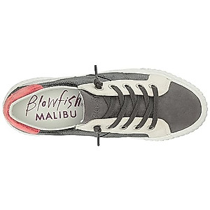 Blowfish Malibu Women's Wave-B Sneaker, Gunmetal Tumble/DkGreyMicFib/RedRefle, 10M