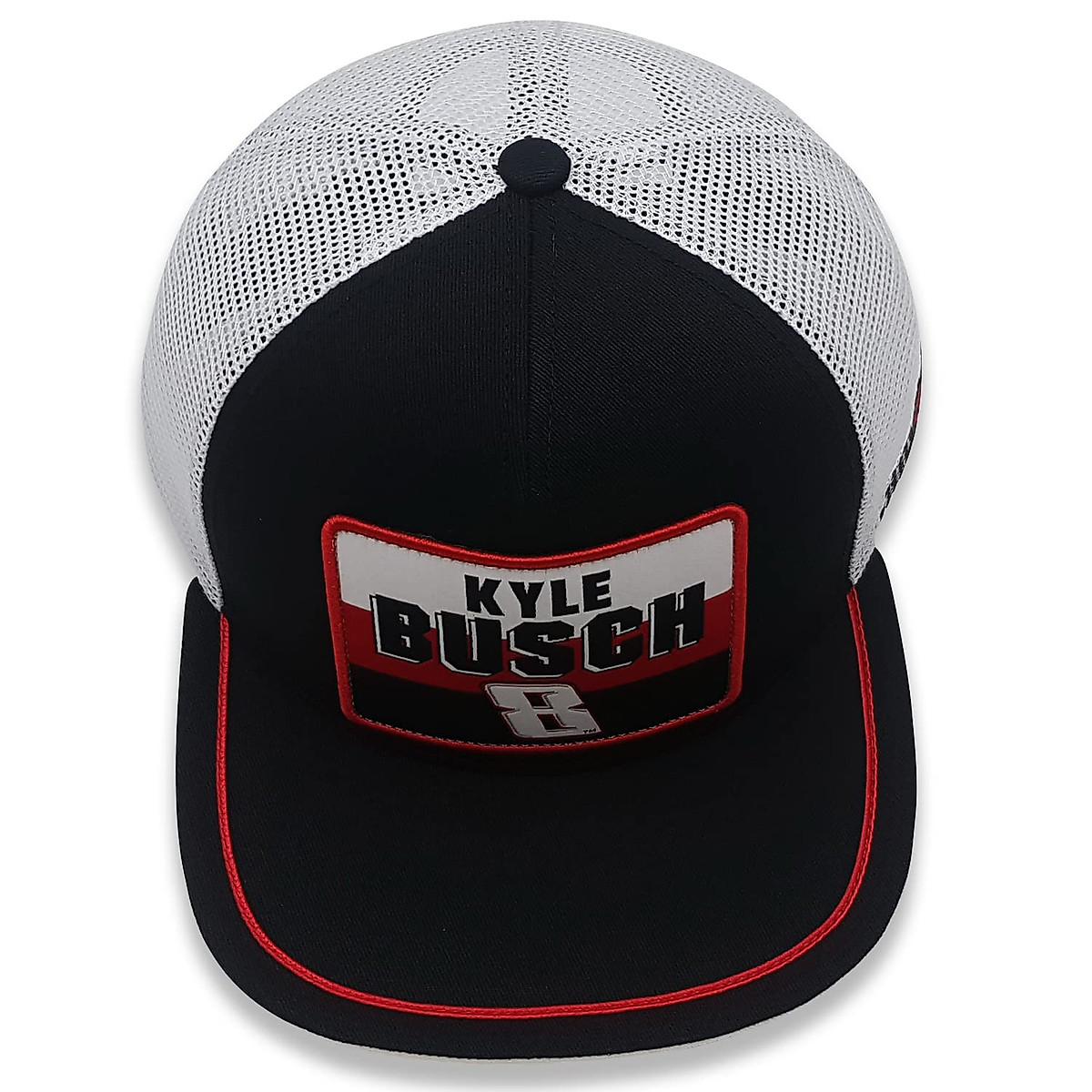 Checkered Flag Sports 2023 Kyle Busch #8 Patch Hat NASCAR Adjustable Racing Mesh Baseball Flat Brim Cap Black