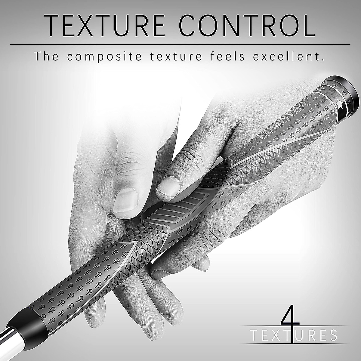 CHAMPKEY Polymer Golf Grips Set of 13 - Choose Between 13 Grips with 15 Tapes and 13 Grips with All Repair Kits (Black&Grey(Repair Kits Included), Midsize)