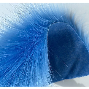 Highshion 3 Sheets Artificial Shaggy Faux Fur Fabric |9" x 12" | Camera Floor Chair Cover Seat Cushion for Any DIY Craft | Rectangular Patch Costume | Plush Crafting Sewing (9" X 12", Blue)