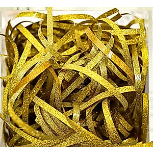 Glitter Crinkle Paper Shred Filler Filling for Package, Gold Glitter Raffia Paper Shredded Paper Filling Gift Basket Grass,Gold Crinkle Cut Paper Wrapping Paper For Gift Wrapping Filling Supplies