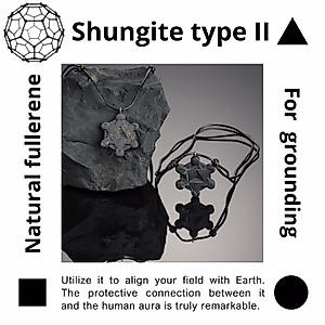 Keled Rocks Metatrons Cube Pendant Necklace from Shungite Stone