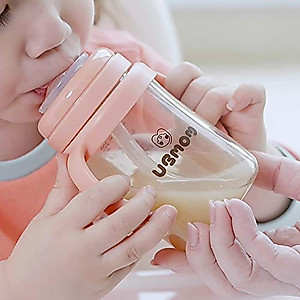 UBMOM No-spill, Backflow prevention Sippy Cup with Straw, PPSU Learner Cup with Handle for Baby and Toddlers, BPA free, 9.47oz (Chocolate)