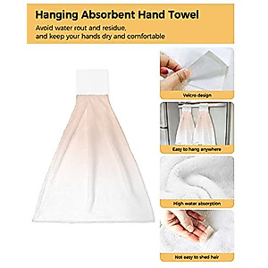 Ombre Gradient Hanging Hand Towels Kitchen Towel Absorbent Towel Hanging Towel Hand Bath Towel, 18"x14" Decorative Soft Oven Towel Quick Dry Dish Cloth Towels 2Pcs, Peach Pink and White Gradient Art