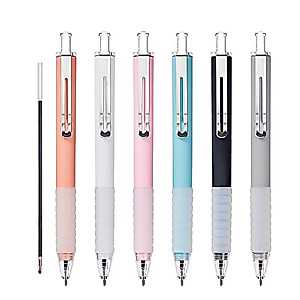 FULLPAD Black Ballpoint Pens, Retractable Medium Point 1.0mm Office Supplies Pen with Super Soft Grip & Metal Gold Clip, Smooth Writing Black Ink Journaling Pens, Gift Pen Set