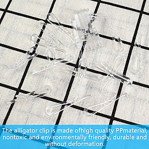 SHRJ 300Pcs Plastic Alligator Clip U Shape Clothespins Transparent Shirt Fixing for Ties Socks Pants Skirts, Hold Garments in Place, 1.5inch/38mm