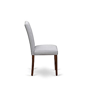 East West Furniture ABP8T05 Parson Grey Linen Fabric Padded Dining Chairs, Set of 2