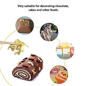 Yinuoday 2Pcs Edible Gold Leaf, Genuine Gold Flakes for Cooking, Cakes, Makeup, Gilding, Decoration, Health & Spa