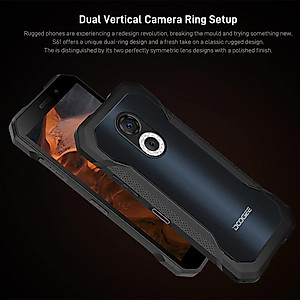 DOOGEE S61 Android 12 Rugged Smartphone Unlocked , 6GB+64GB+512GB Expansion Waterproof Cell Phone, 20MP + 20MP Night Vision Camera, 6.0"HD+, 5180mAh, Dual SIM 4G Rugged Phone NFC GPS OTG, Kevlar Black