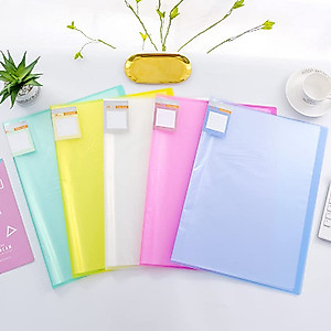 HADZLPOY Painting Storage Book 40 Clear Pockets Sleeves Protectors Art Portfolio Book，A3 Album information folder storage bag 30 x 40 cm Painting Presentation (Can Accommodate 16.5 X 12.1inch) (Blue)