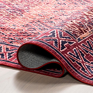 Rugs USA x Prabal Gurung Bagmati Machine Washable Area Rug, 9x12, Pink