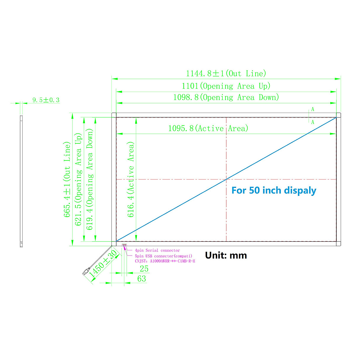 DeYoWo 50 Inch Interactive 10 Points Infrared IR Touch Screen Overlay Frame Free Driver