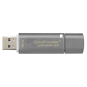 Kingston Digital 8GB Data Traveler Locker + G3, USB 3.0 with Personal Data Security & Automatic Cloud Backup