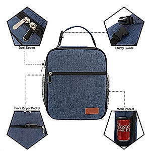 Femuar Lunch Box for Men Women Adults Small Lunch Bag for Office Work Picnic - Reusable Portable Lunchbox, Blue