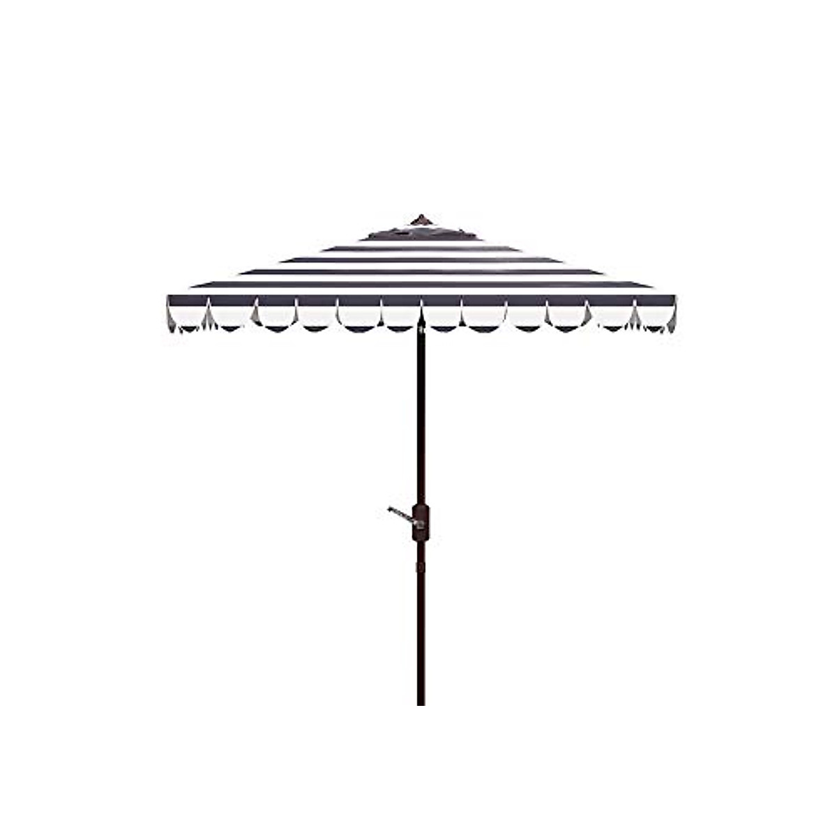 Safavieh PAT8411D Outdoor Vienna Black and White 7'6" Square Crank UV Protected Umbrella