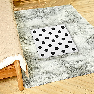 ALAZA White Black Polka Dot Chair Seat Cushion Memory Foam Pads for Home Kitchen Dining Office Chairs Car Seats 15.7" x 15.7" x 1.2"