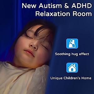 Sensory Swing for Kids Indoor & Outdoor Double Layer Therapy Cuddle Swing Hammock Chair with 360° Swivel Hanger Kit Adjustable Swing for Child and Adult with Aspergers Autism ADHD (Star Blue)