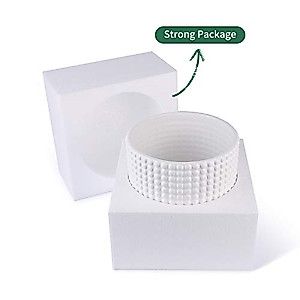 Shiny White Planter Pots for Plants Indoor - 8 Inch Ceramic Vintage-Style Hobnail Textured Flower Pot with Drainage Hole for Modern Home Decor(POTEY 056301, Plants NOT Included)
