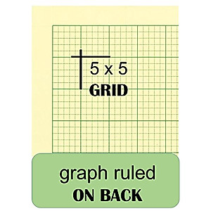 National Computation Pad, 5 x 5 Quad Ruling and Unruled, 8.5" x 11", 200 Sheets (42389), Green