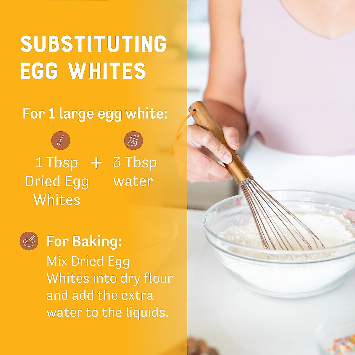 Judee's Gluten Free Dried Pasteurized Egg White Protein Powder 8 oz - USDA Certified Non-GMO - Gluten-Free, Nut-Free - Single Ingredient - Made in USA